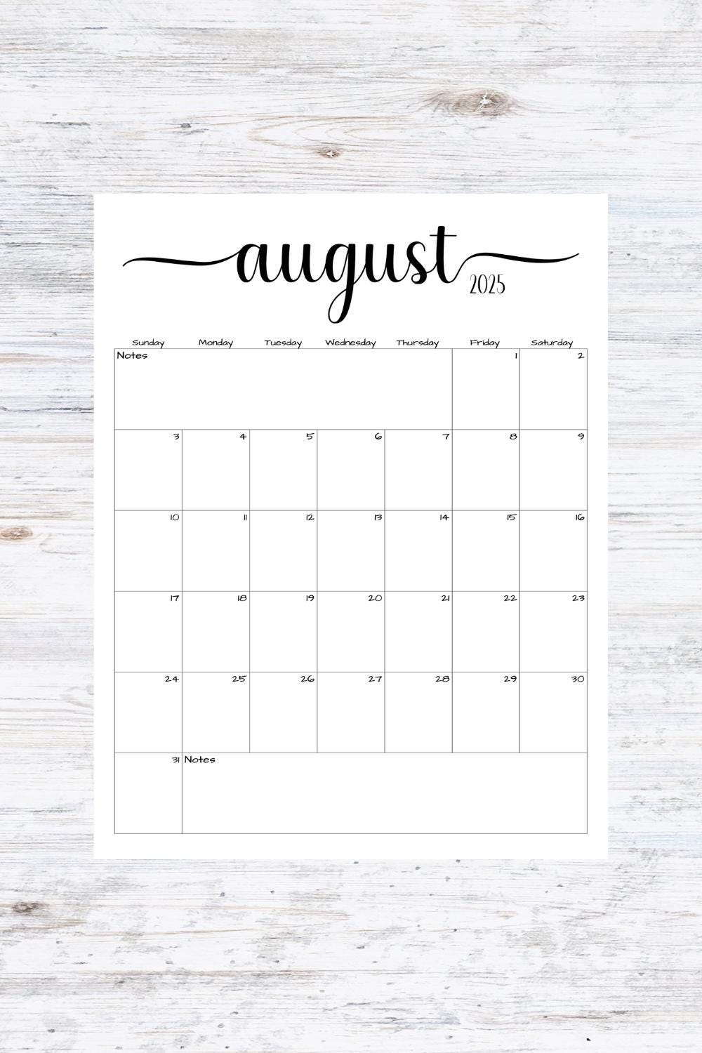 Fillable/editable August 2025 Calendar | August 2025 Calendar | Simple ...