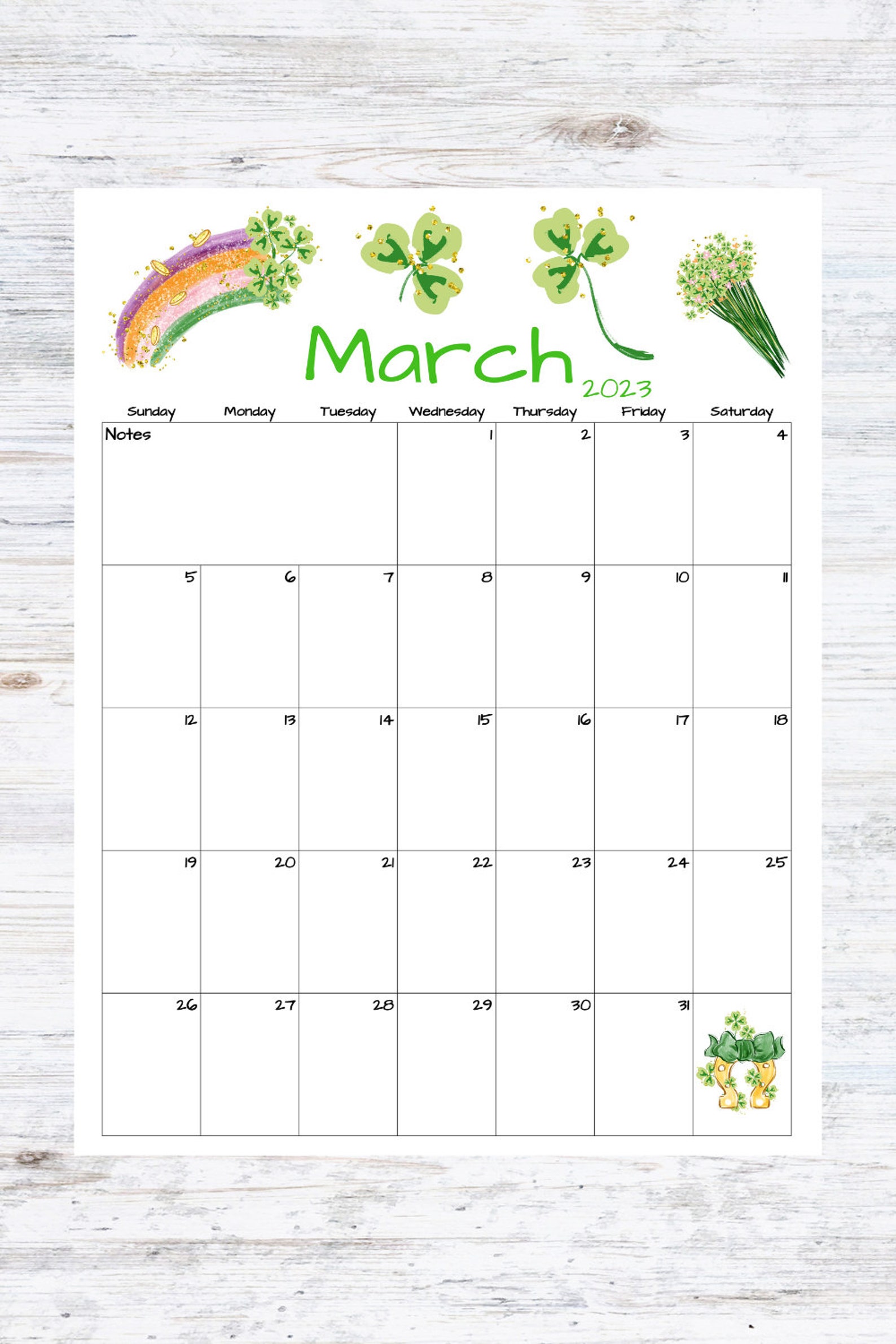 Fillable/editable March Calendar March 2023 Printable - Etsy