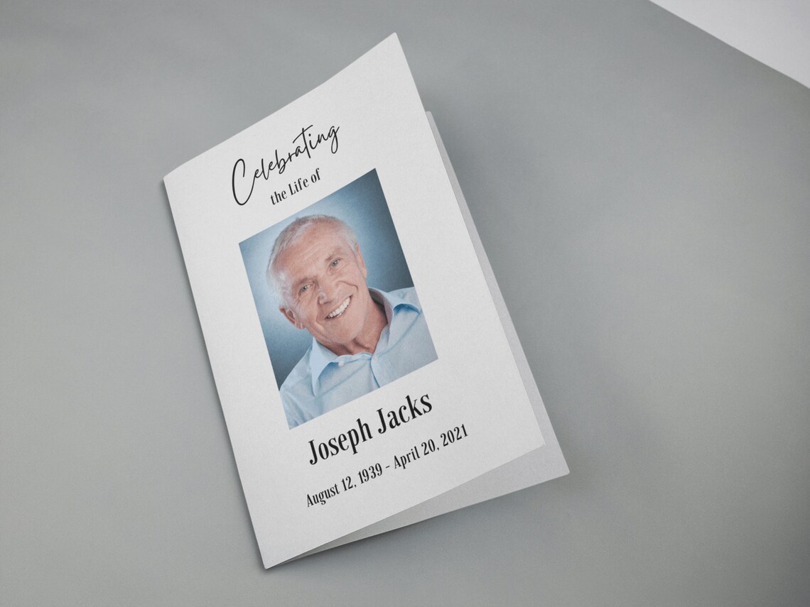 Funeral Program Obituary Template Celebration of Life Memorial Program ...