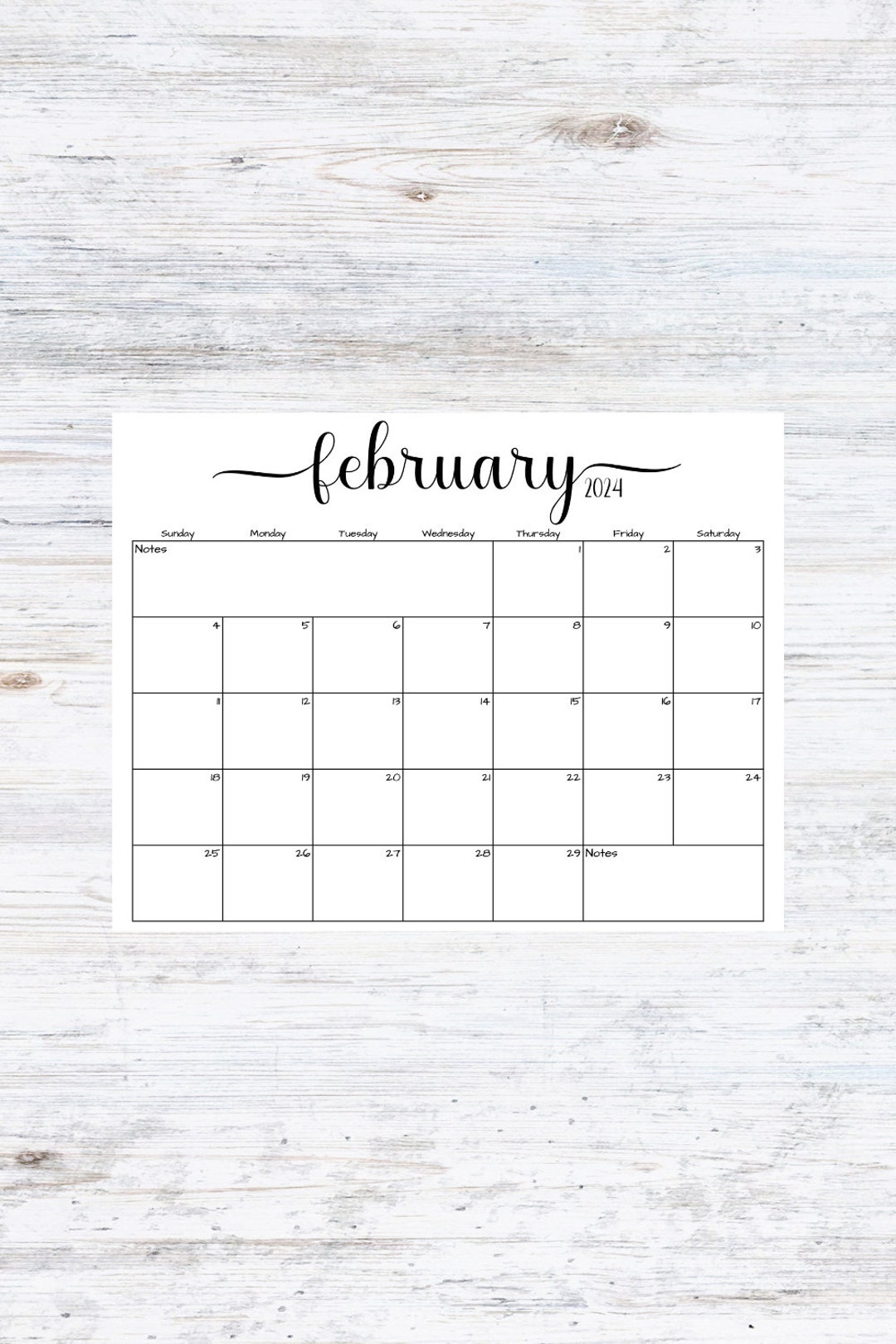 Fillable/editable February Calendar February 2024 Calendar Simple ...