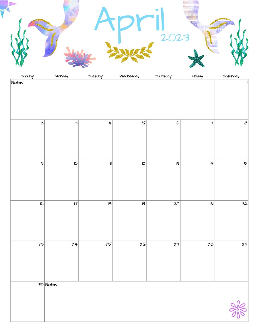 Fillable/editable April Calendar April 2023 Printable - Etsy