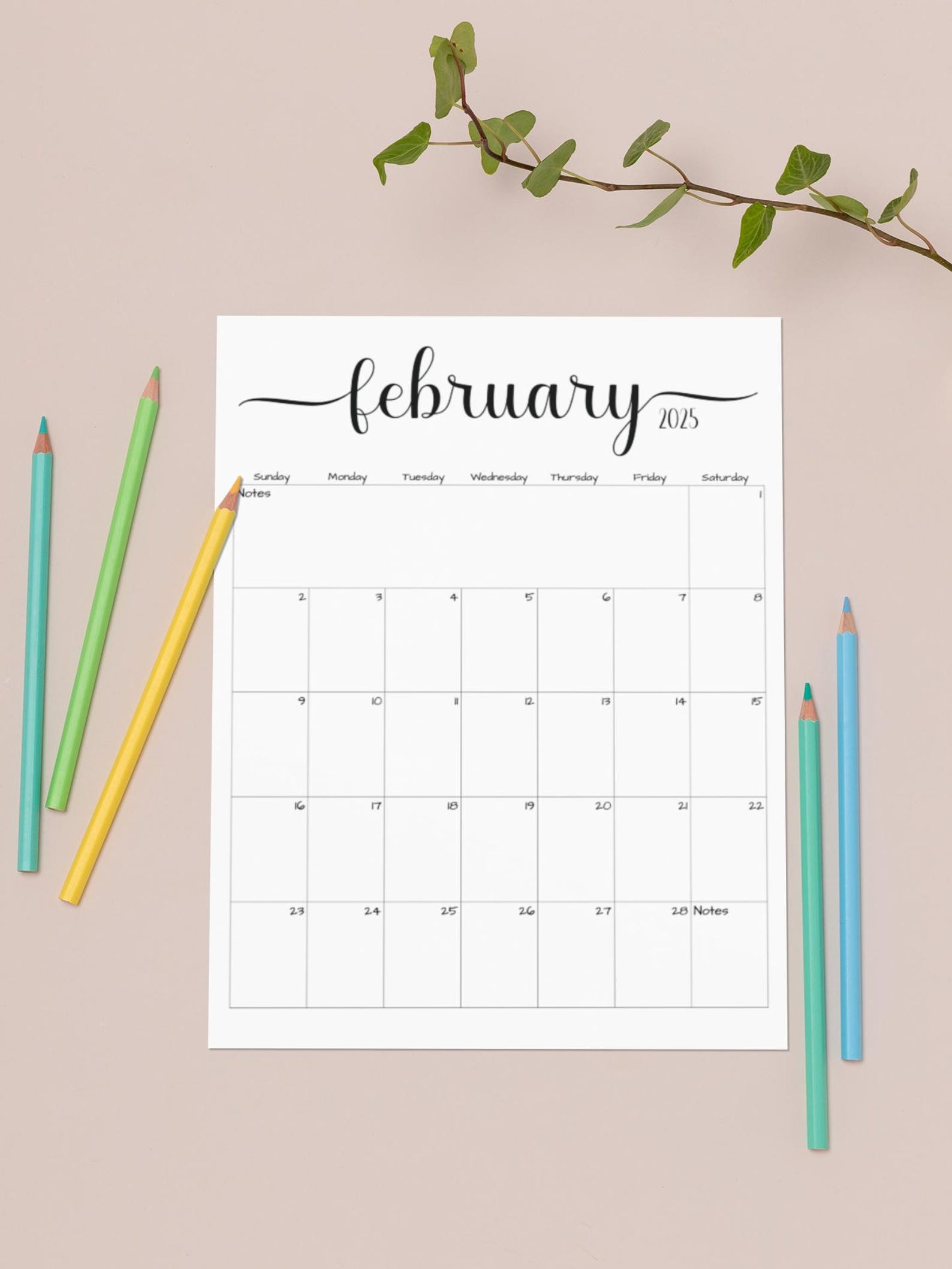 Fillable/editable February 2025 Calendar | February 2025 Calendar ...