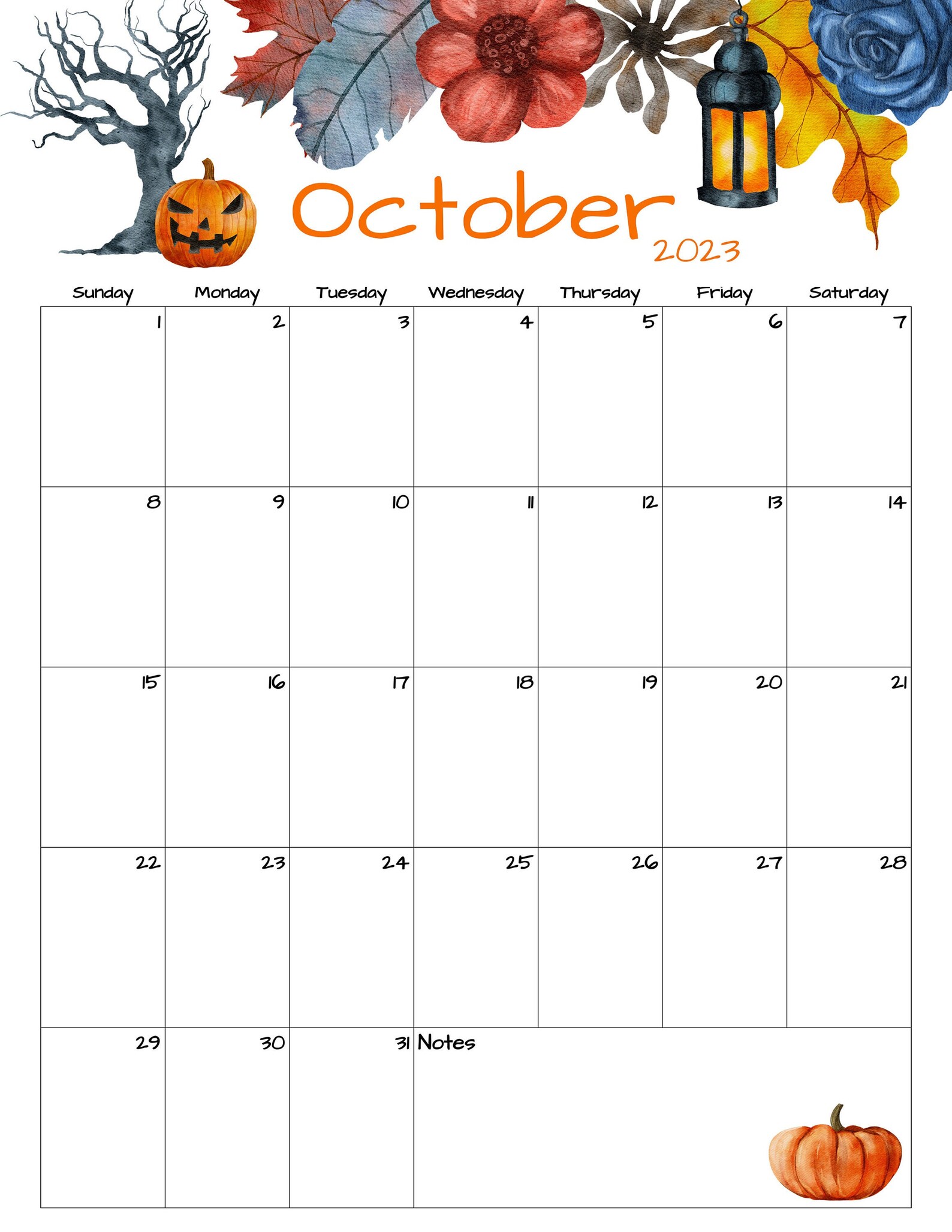 Fillable/editable October Calendar October 2023 Printable Calendar ...