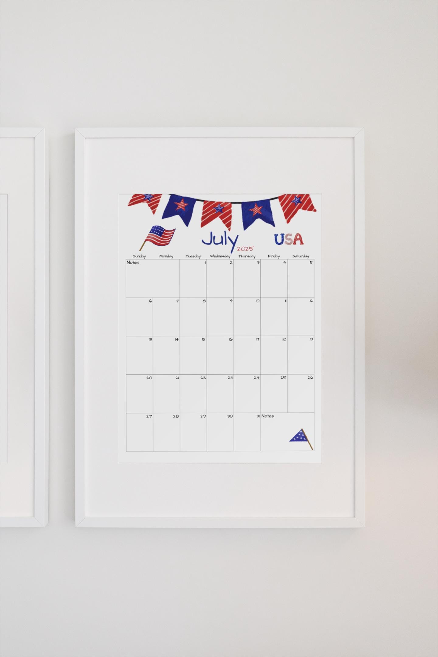 Fillable/editable July Calendar | July 2025 Printable Calendar | Red ...