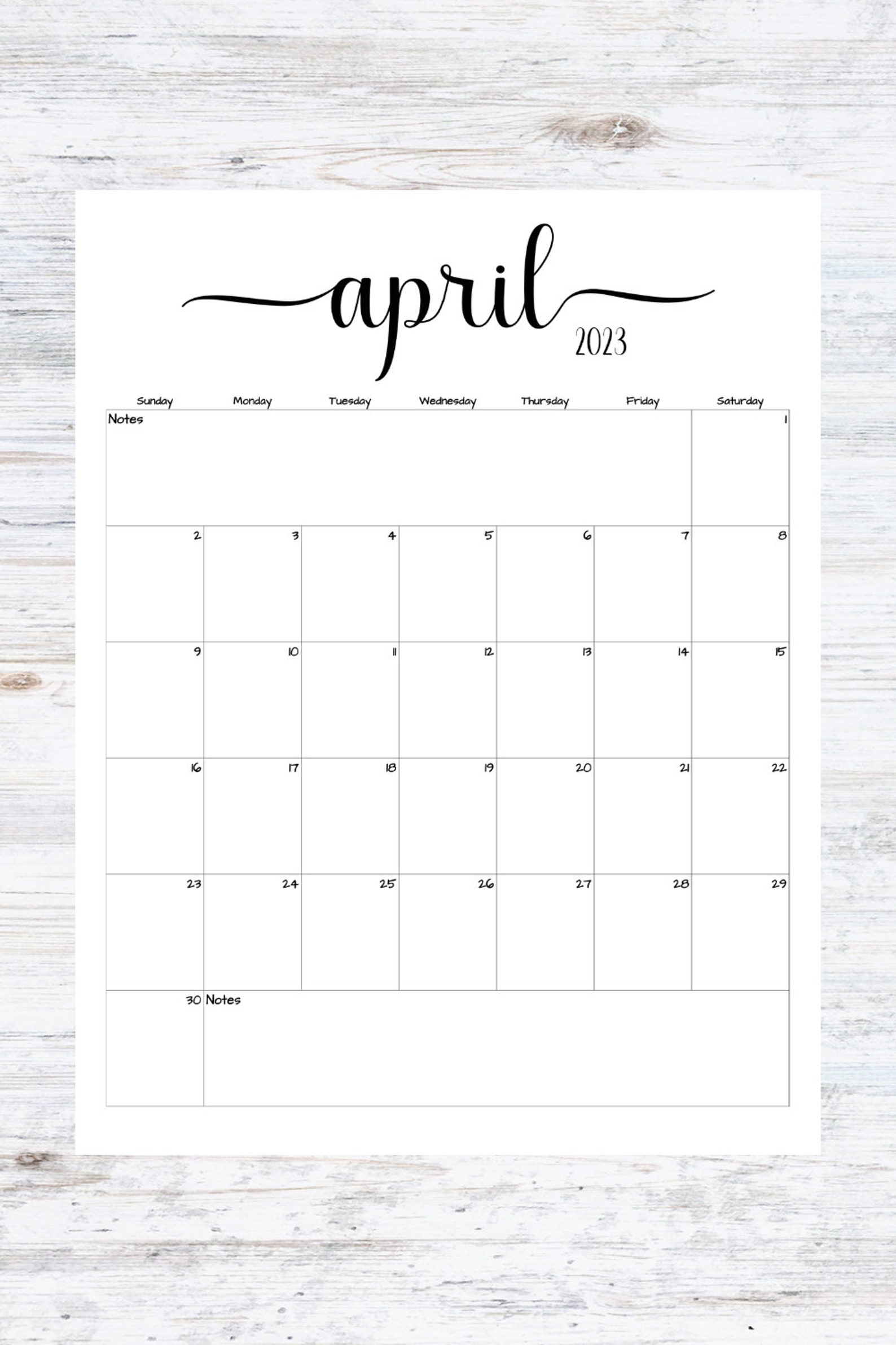 Fillable editable April 2023 Calendar April 2023 Calendar Etsy