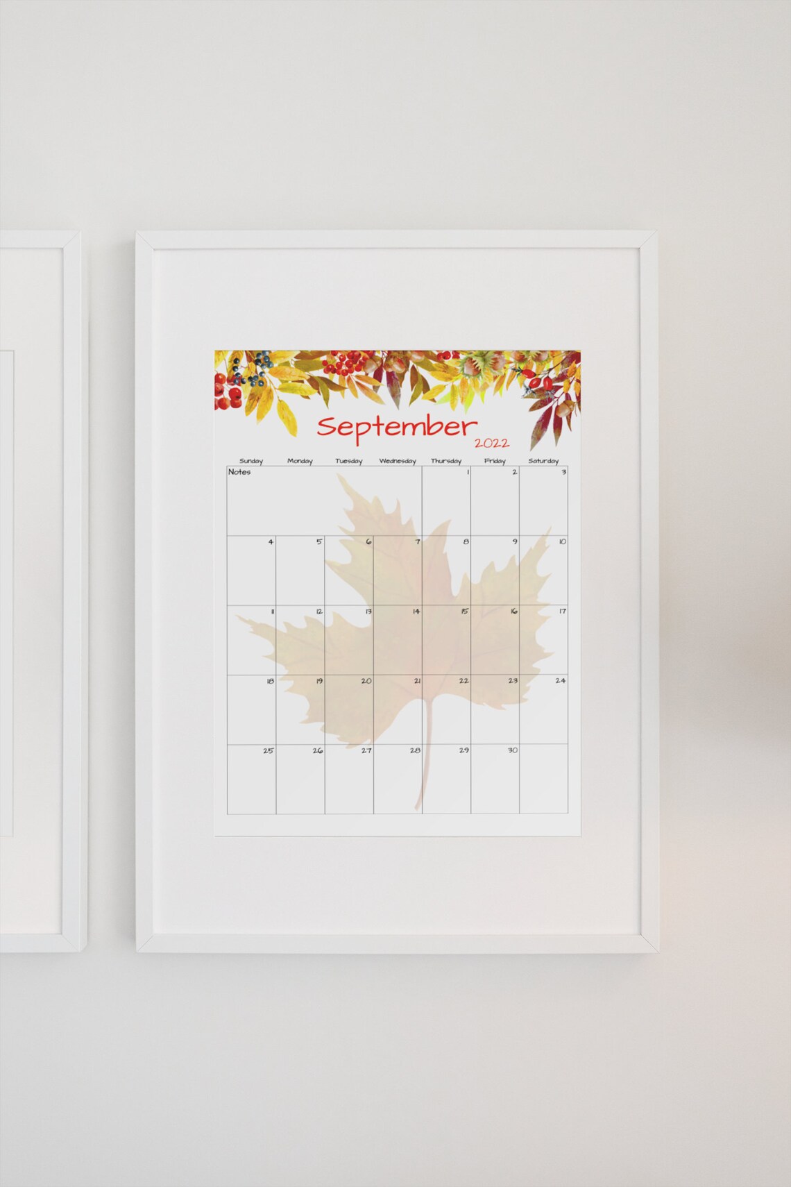 September Calendar September 2022 Printable Calendar - Etsy