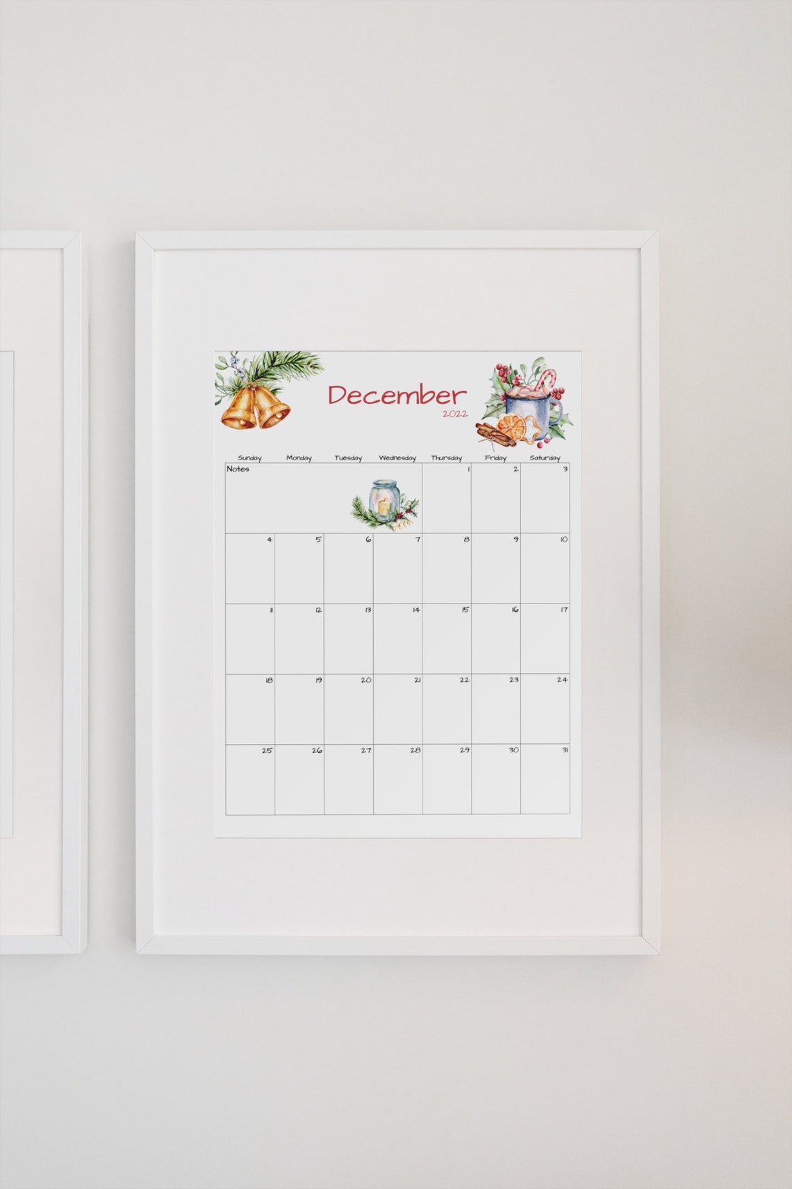 Fillable/editable December Calendar December 2022 Printable - Etsy