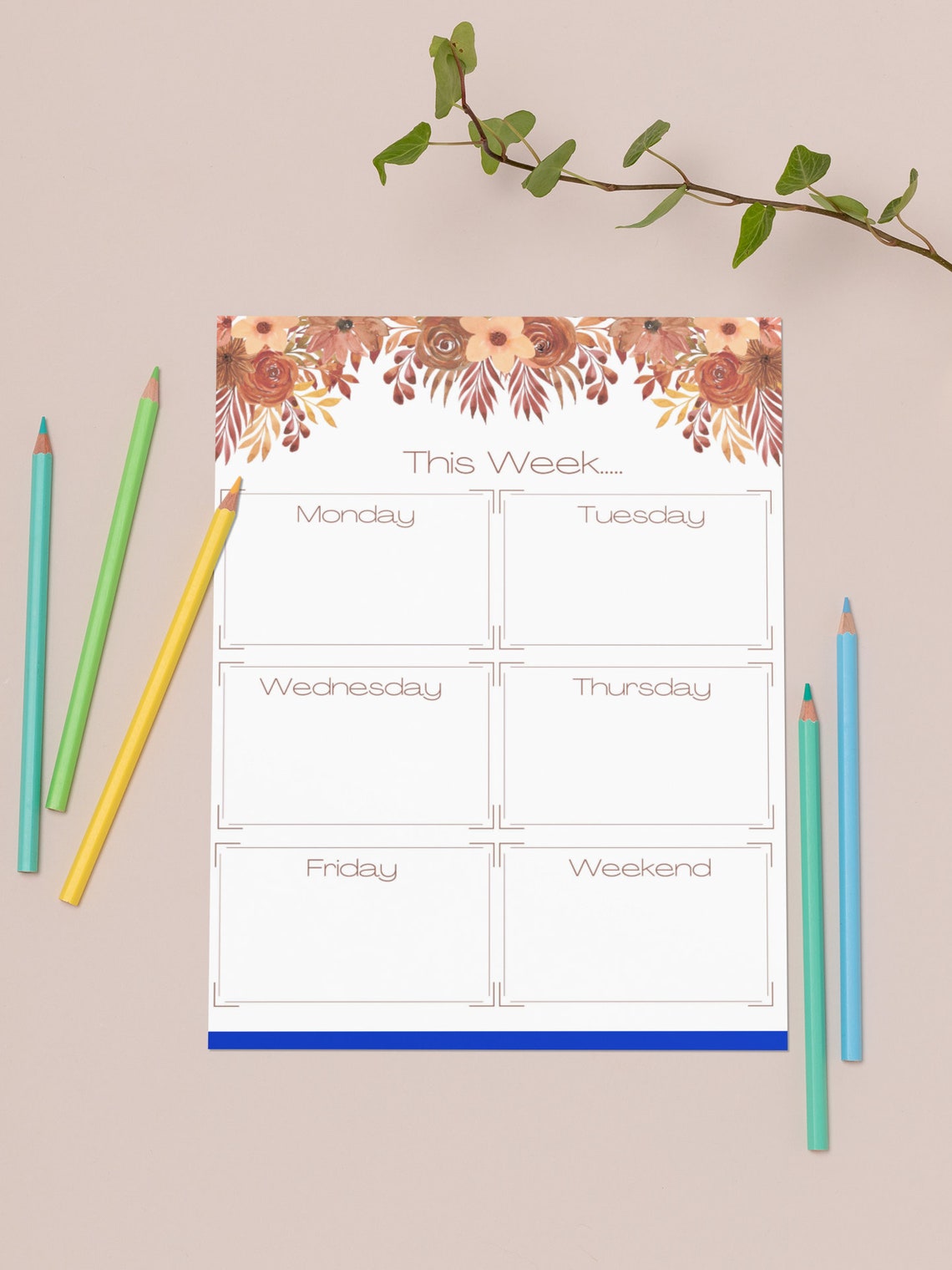 Weekly Planner Printable Weekly Calendar Weekly Schedule to Do List ...