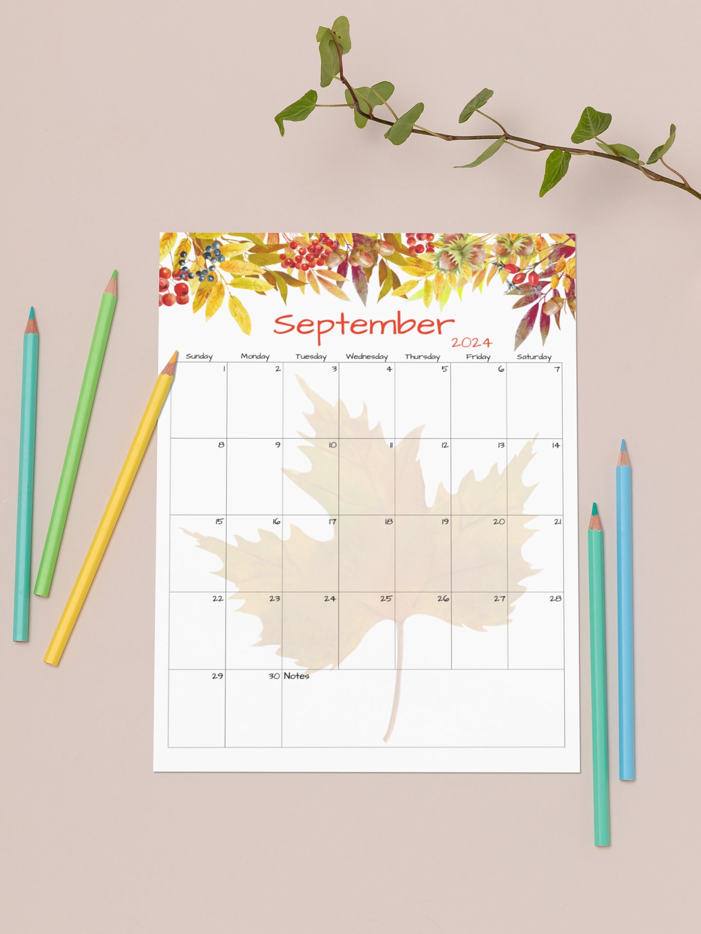 Fillable/editable September Calendar September 2024 Printable Calendar ...