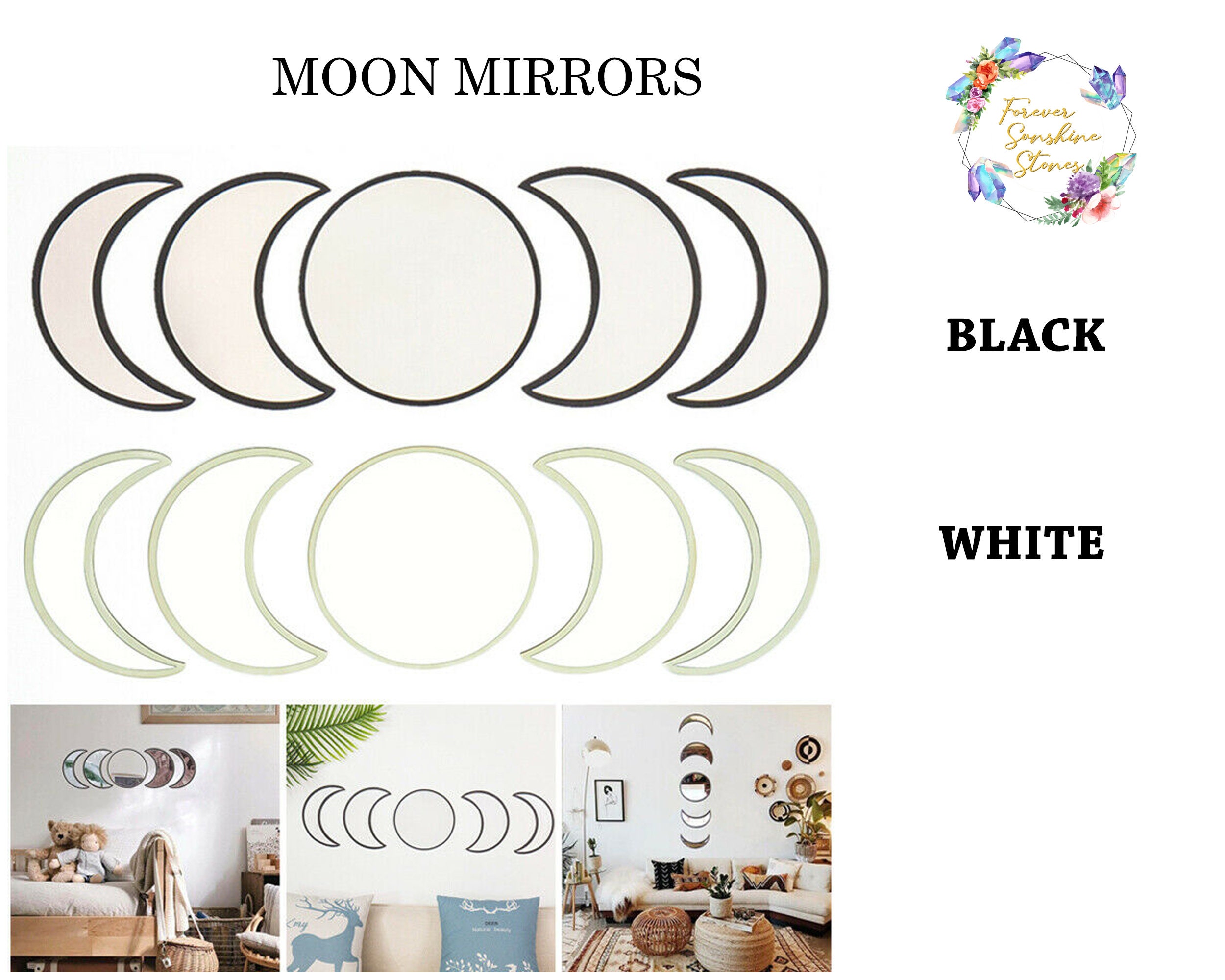 Moon Phase Decorative Mirror Moon Wall Hanging Phases of - Etsy