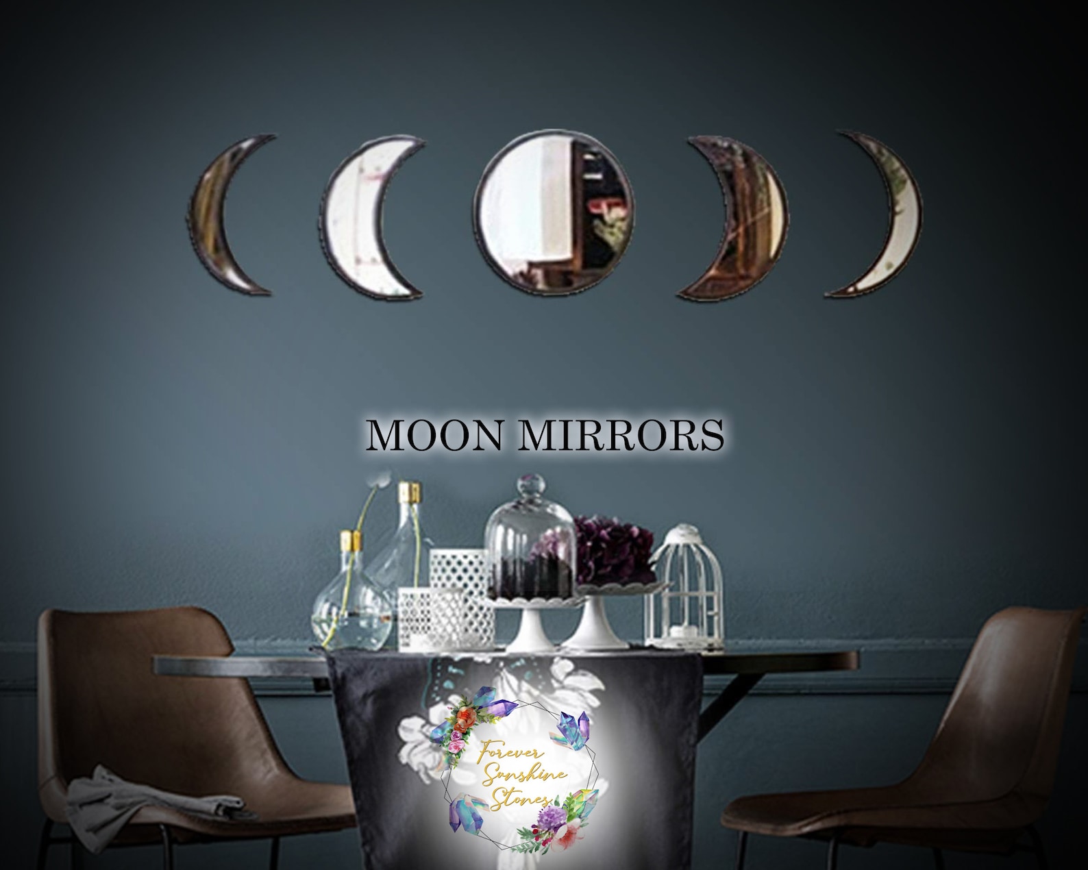 Moon Phase Decorative Mirror Moon Wall Hanging Phases of - Etsy