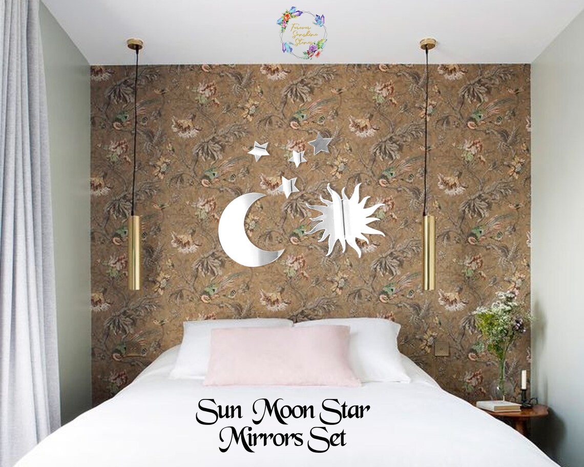Sun Moon Star decorative mirror wall hanging mirror | Etsy