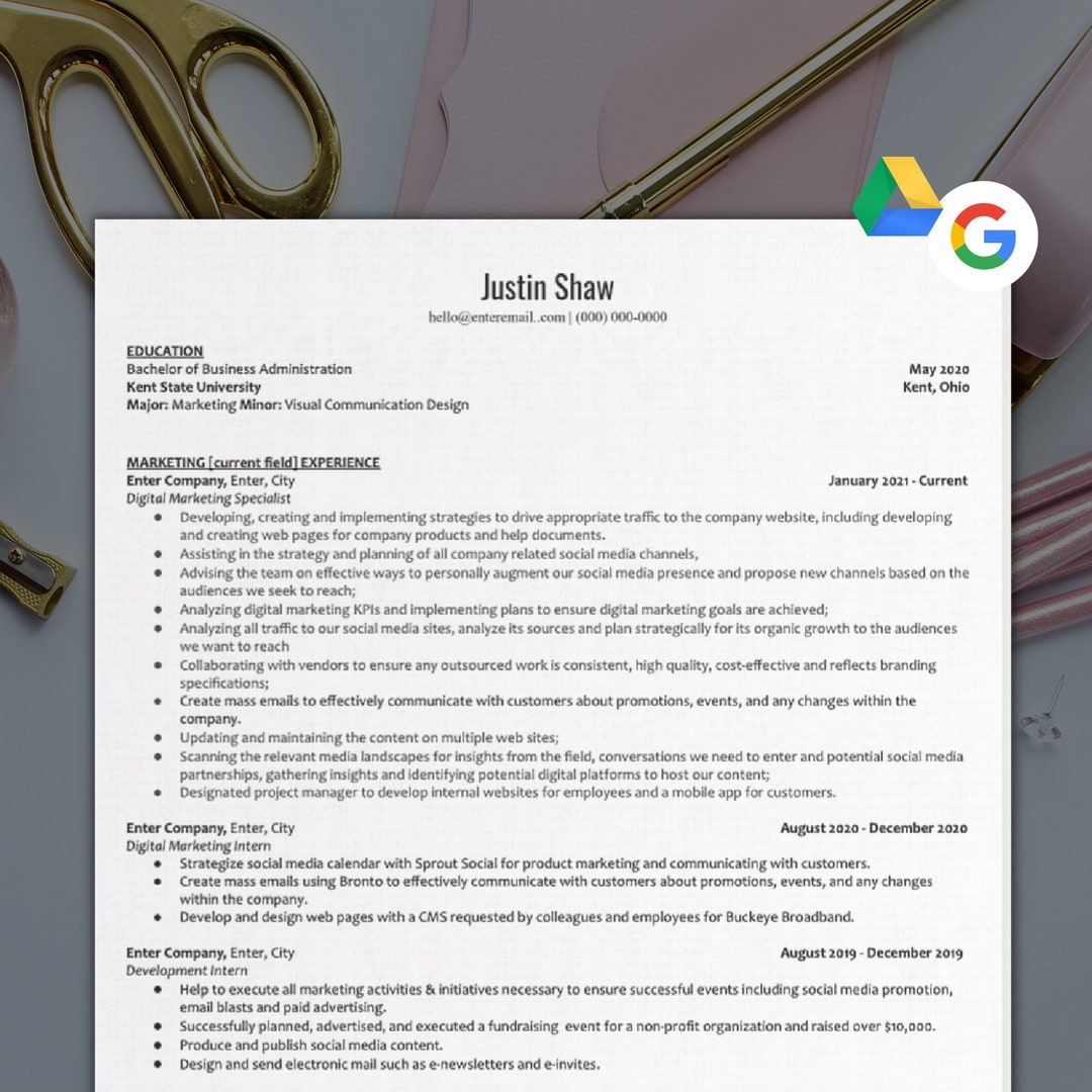 Resume Template Professional Modern Resume Template for - Etsy