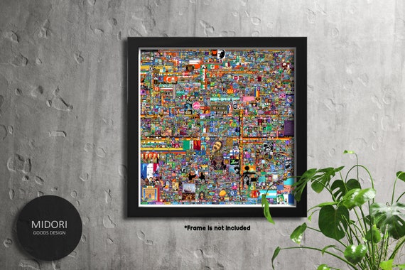 Reddit R / Place Poster on Paper or Canvas Wall Art - Etsy