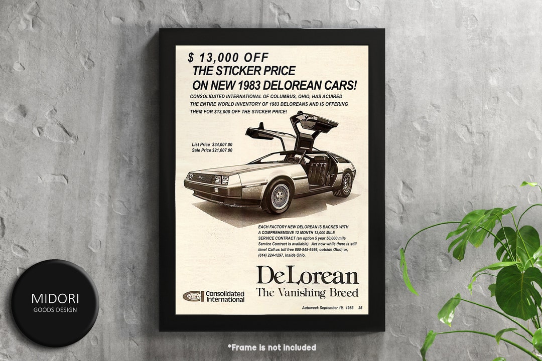 DMC Delorean - Back to the Future - Automobile Advertisement Print ...