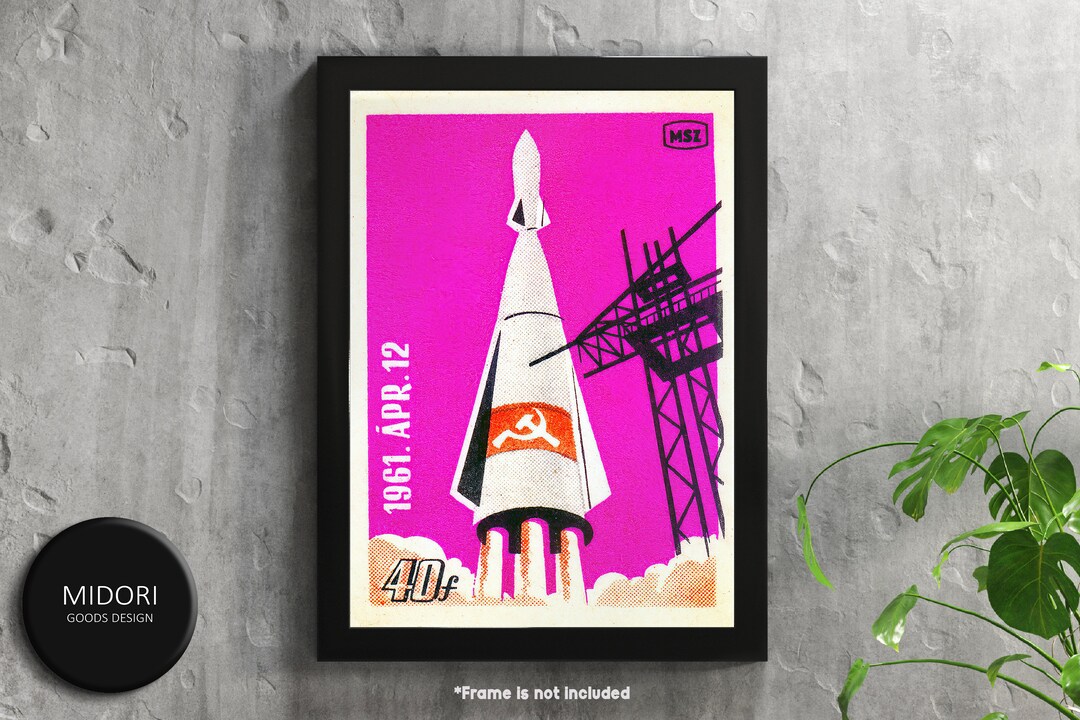 Soviet Rocket Launch - Russian Space Propaganda Poster on Paper or ...