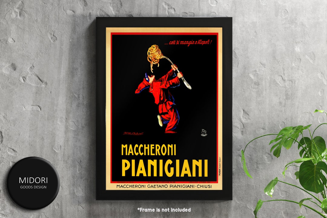 Maccheroni Pianigiani - Vintage Art Poster Print - Italian Pasta Poster ...