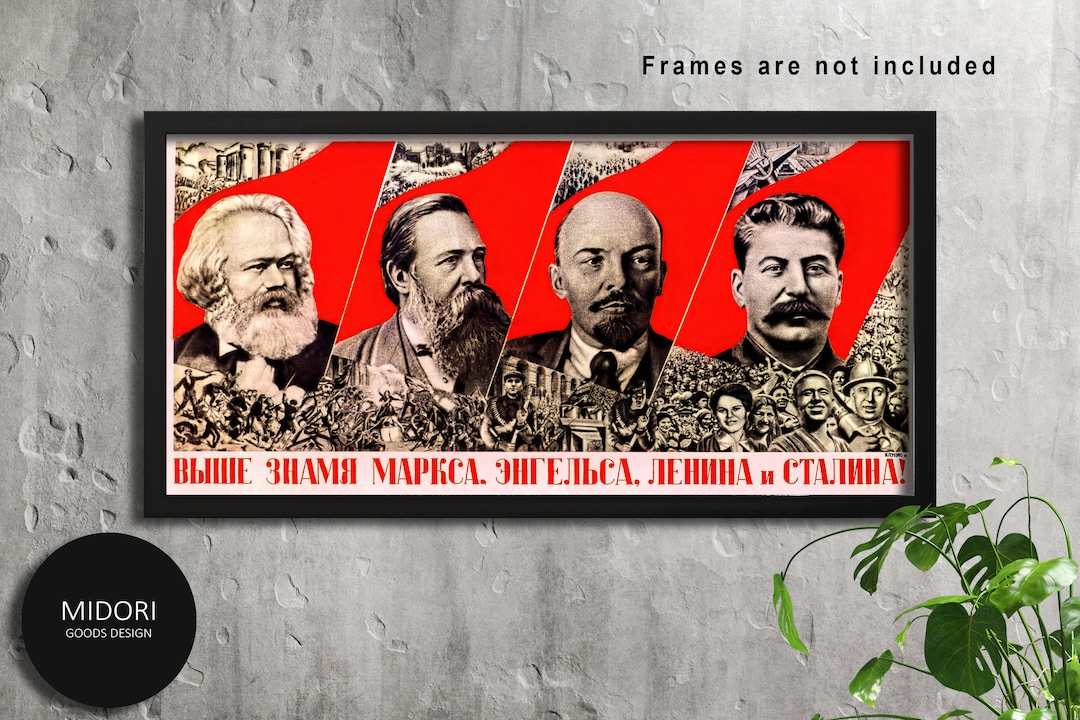 Marx Engels Lenin Stalin - Soviet Russia - Vintage War Propaganda ...
