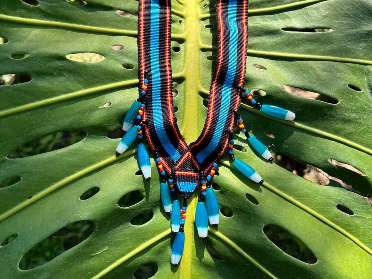 Cordillera Philippines Cloth Choker: Filipino Beaded Textile Necklace ...