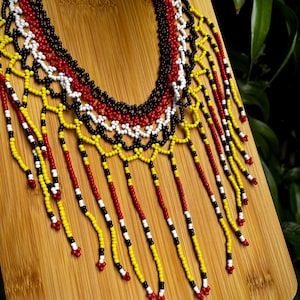 T’boli Beads Fringe Necklace | Ethnic Philippines Tribal Statement Bib ...
