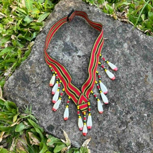 Cordillera Philippines Cloth Choker: Filipino Beaded Textile Necklace ...