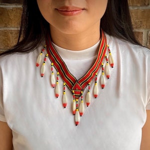 Cordillera Philippines Cloth Choker: Filipino Beaded Textile Necklace ...