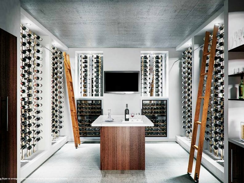 Wine Cellar Ladder Rolling Wine Cellar Ladder, Wine Rack Ladder, Ladder ...