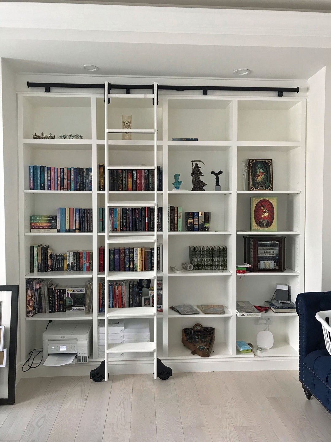 Melinda R. , Calgary AB, Maple Library Ladder Painted White - Etsy Canada