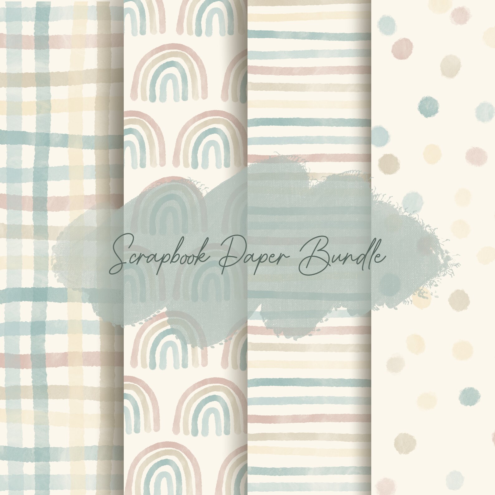 Boho Baby Scrapbook Paper Digital Backdrops Printable - Etsy