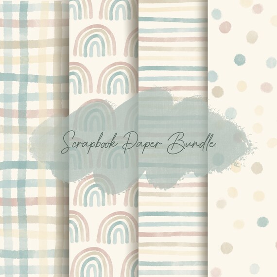 Boho Baby Scrapbook Paper Digital Backdrops Printable | Etsy