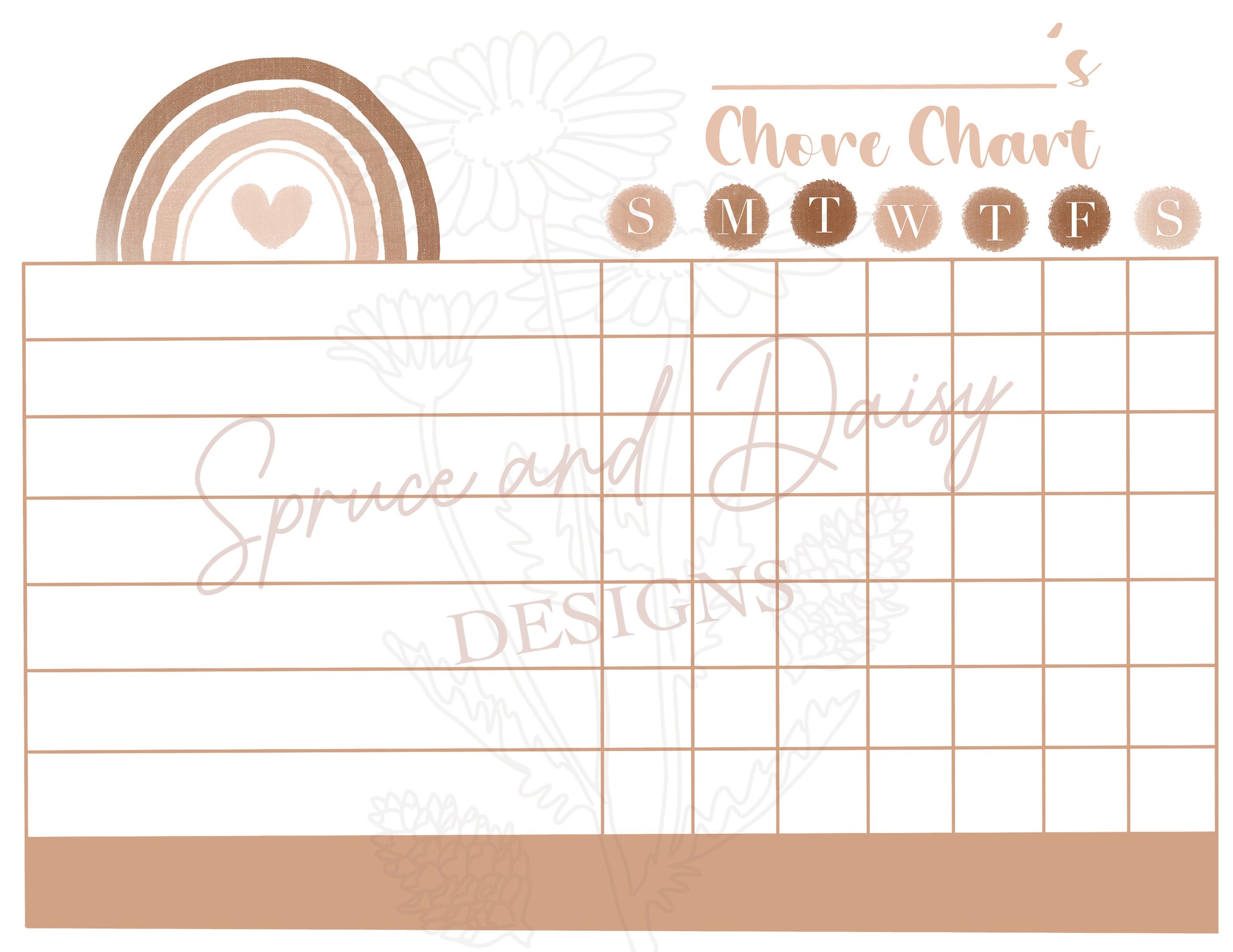 Home Décor Chore chart printable Boho Task Chart Wall Décor etna.com.pe