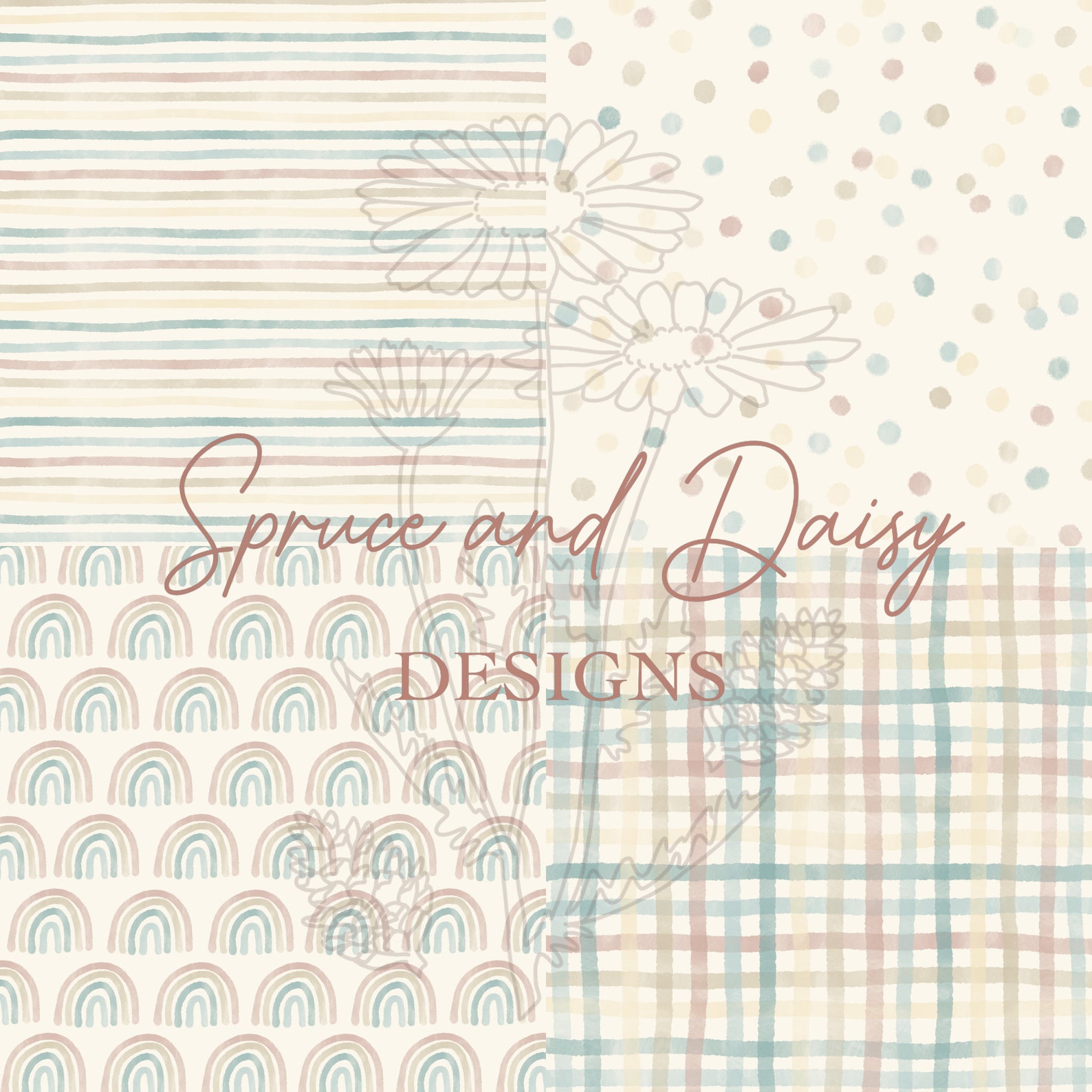 Boho Baby Scrapbook Paper Digital Backdrops Printable - Etsy