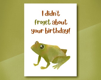 Frog Birthday Card Printable - Etsy