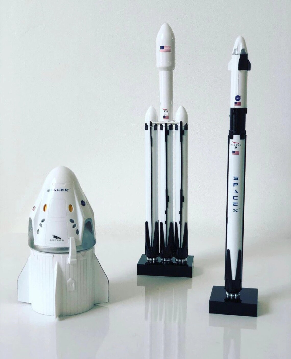 Spacex Model Falcon 9 Crew Dragon Spacecraft Rocket Models Kit,home ...