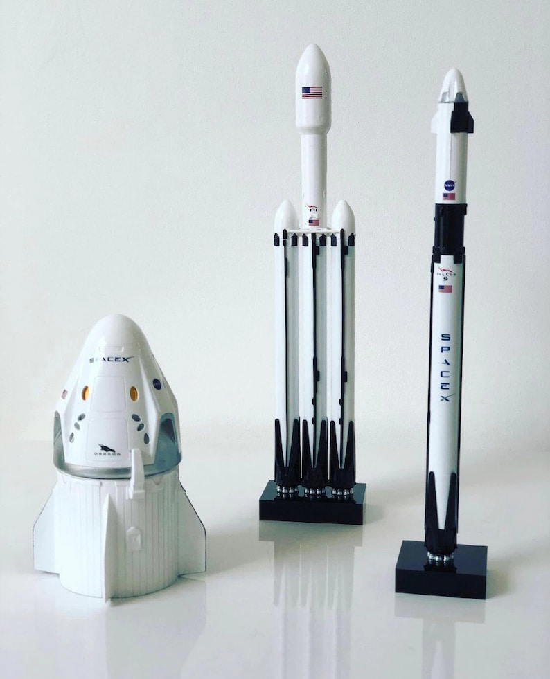 Spacex Model Falcon 9 Crew Dragon Spacecraft Rocket Models Kit,home ...