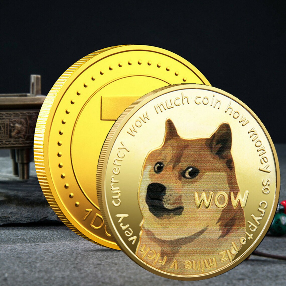 Physical Dogecoin Commermorative Coin Gold - Etsy