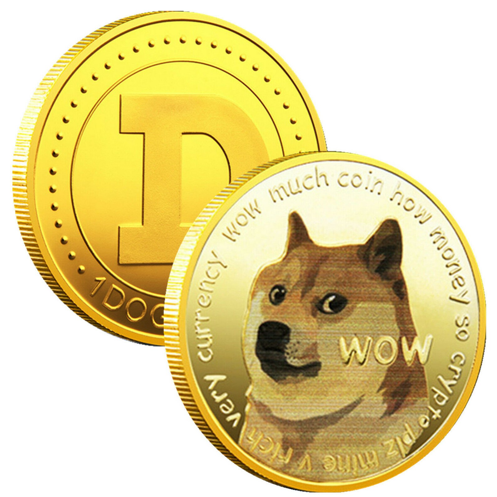Physical Dogecoin Commermorative Coin Gold | Etsy