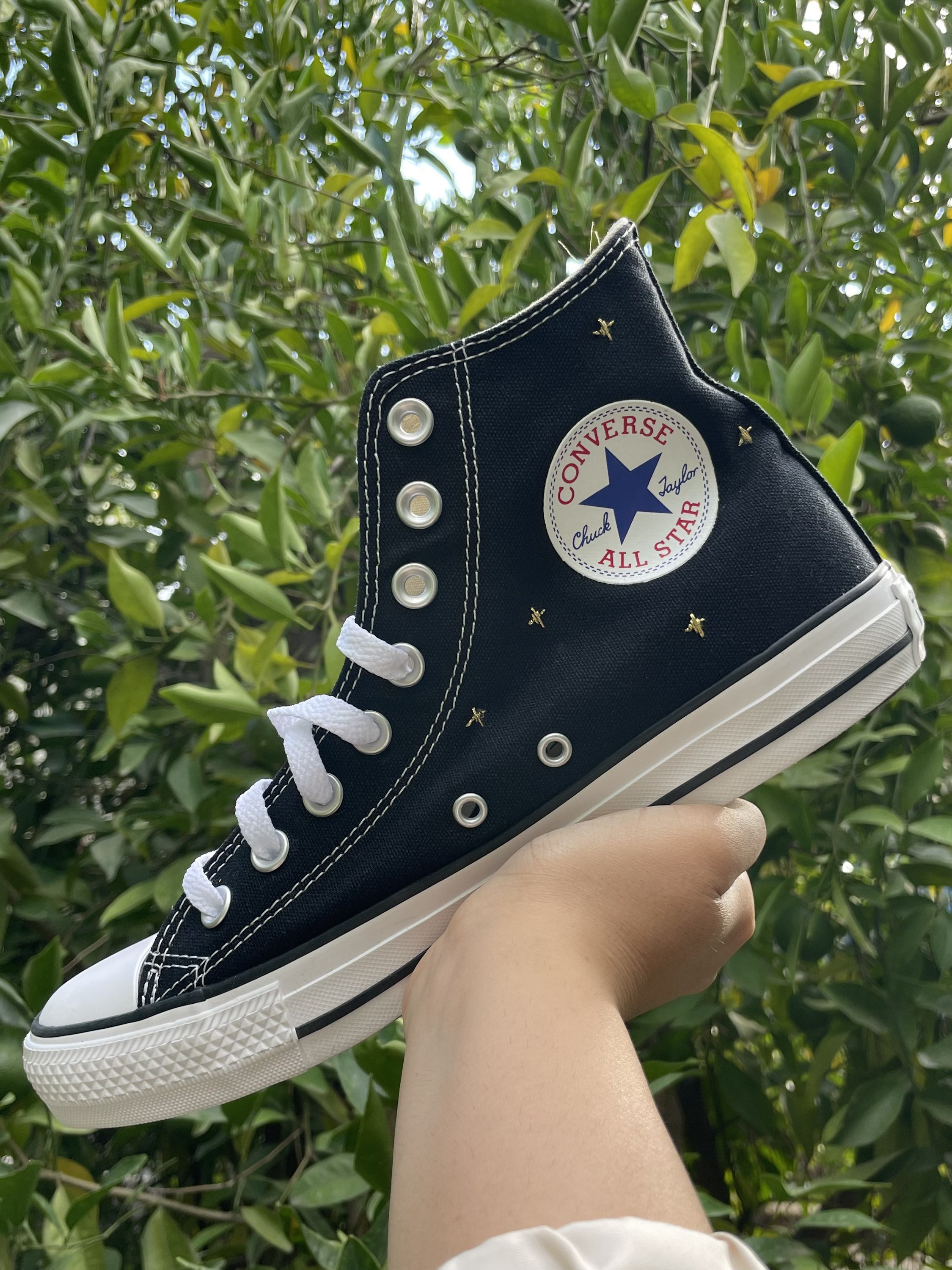 Star and Moon Custom Embroidered Converse Chuck Taylor All Star’s - Etsy