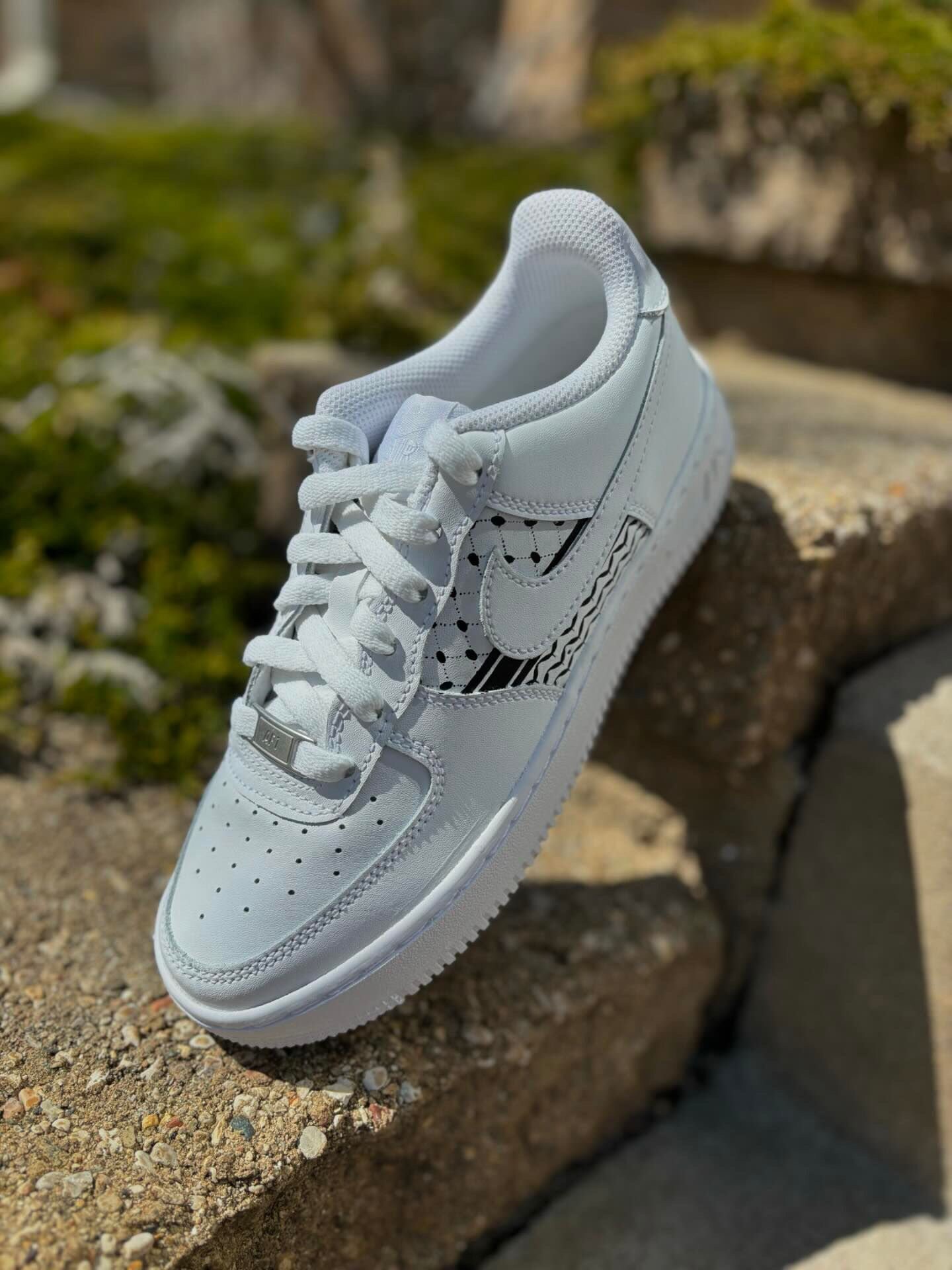 Nike Air Force 1 Low keffiyeh Custom Painted Shoes - Etsy
