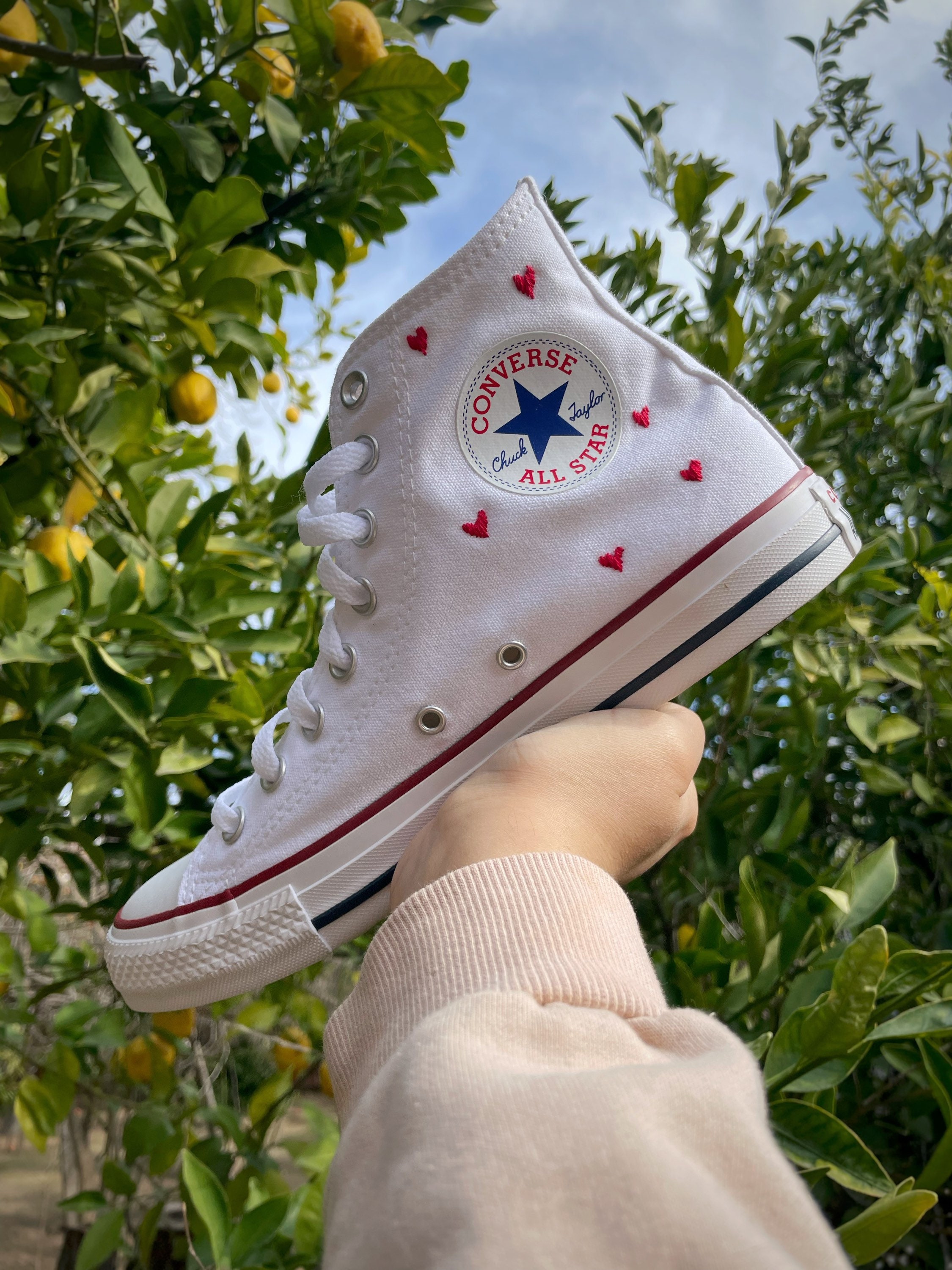 Valentine's Day Custom Heart Embroidered Converse Chuck Taylor All Star ...