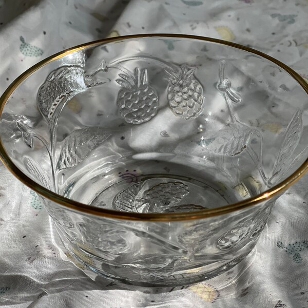 Glass Bowl Gold Rim - Etsy