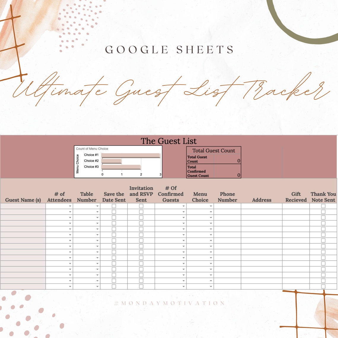 Ultimate Boho Wedding Guest List Tracker - Etsy