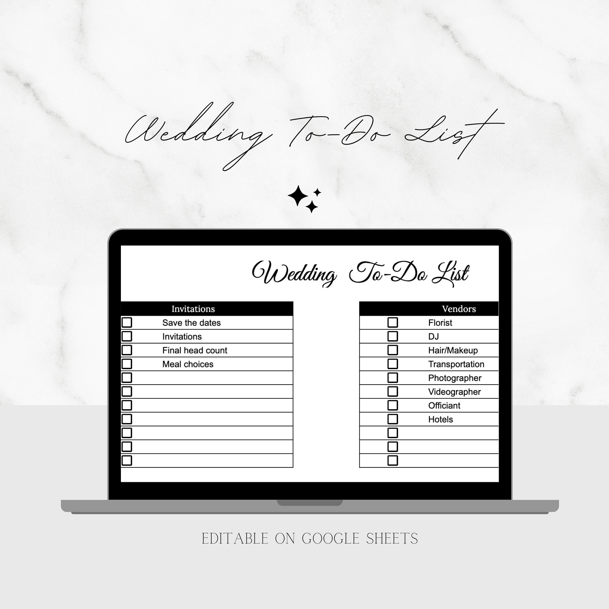 Classic Ultimate Wedding To do List Etsy Classic Ultimate Wedding To do List Etsy