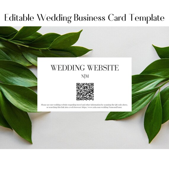 Modern Wedding Card QR Code Insert Editable Template - Etsy