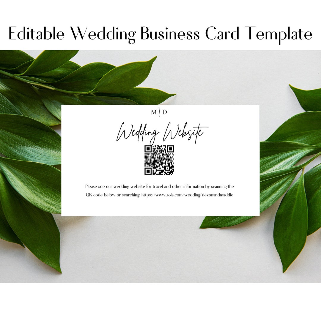 Minimalist Wedding Card QR Code Insert Editable Template - Etsy