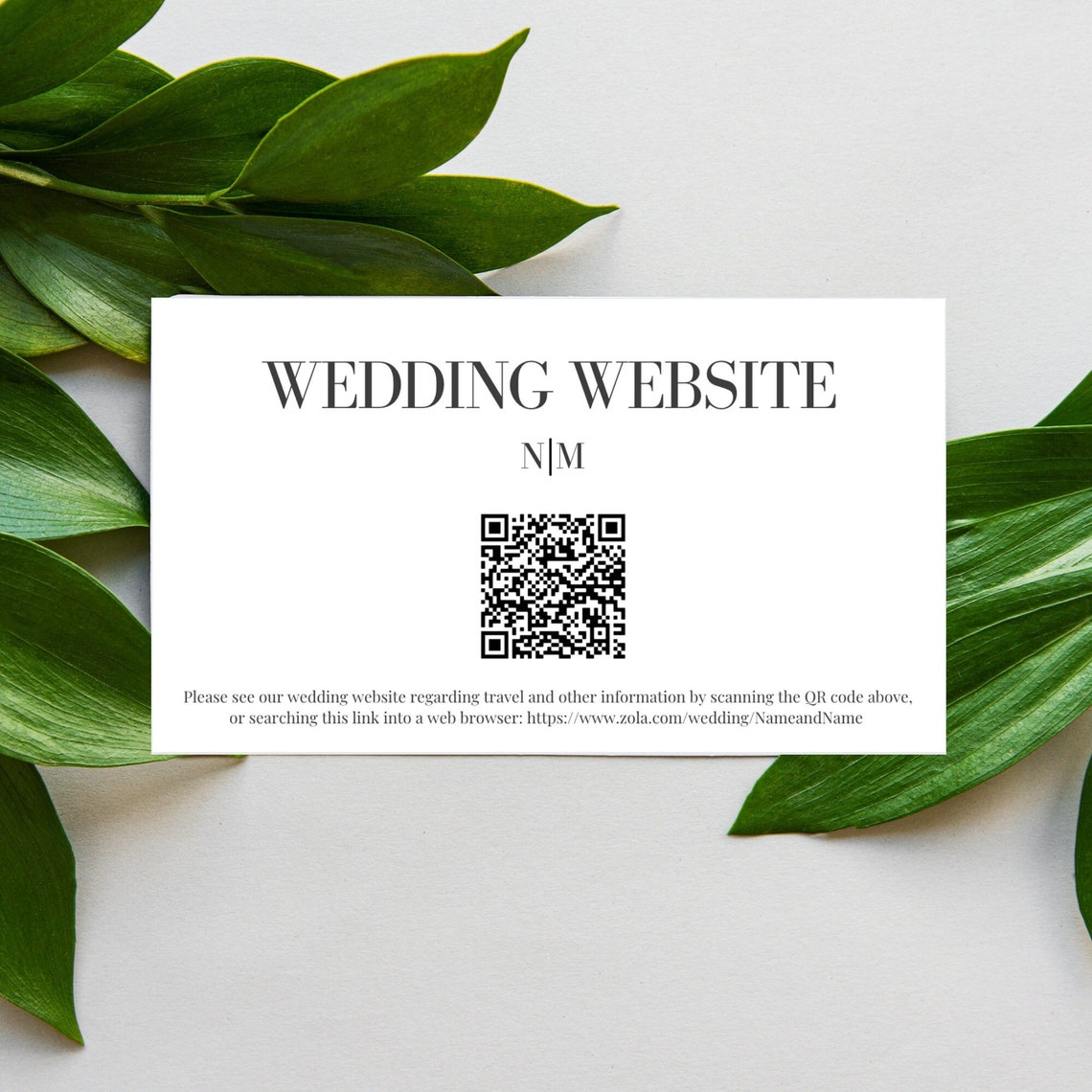 Modern Wedding Card QR Code Insert Editable Template - Etsy