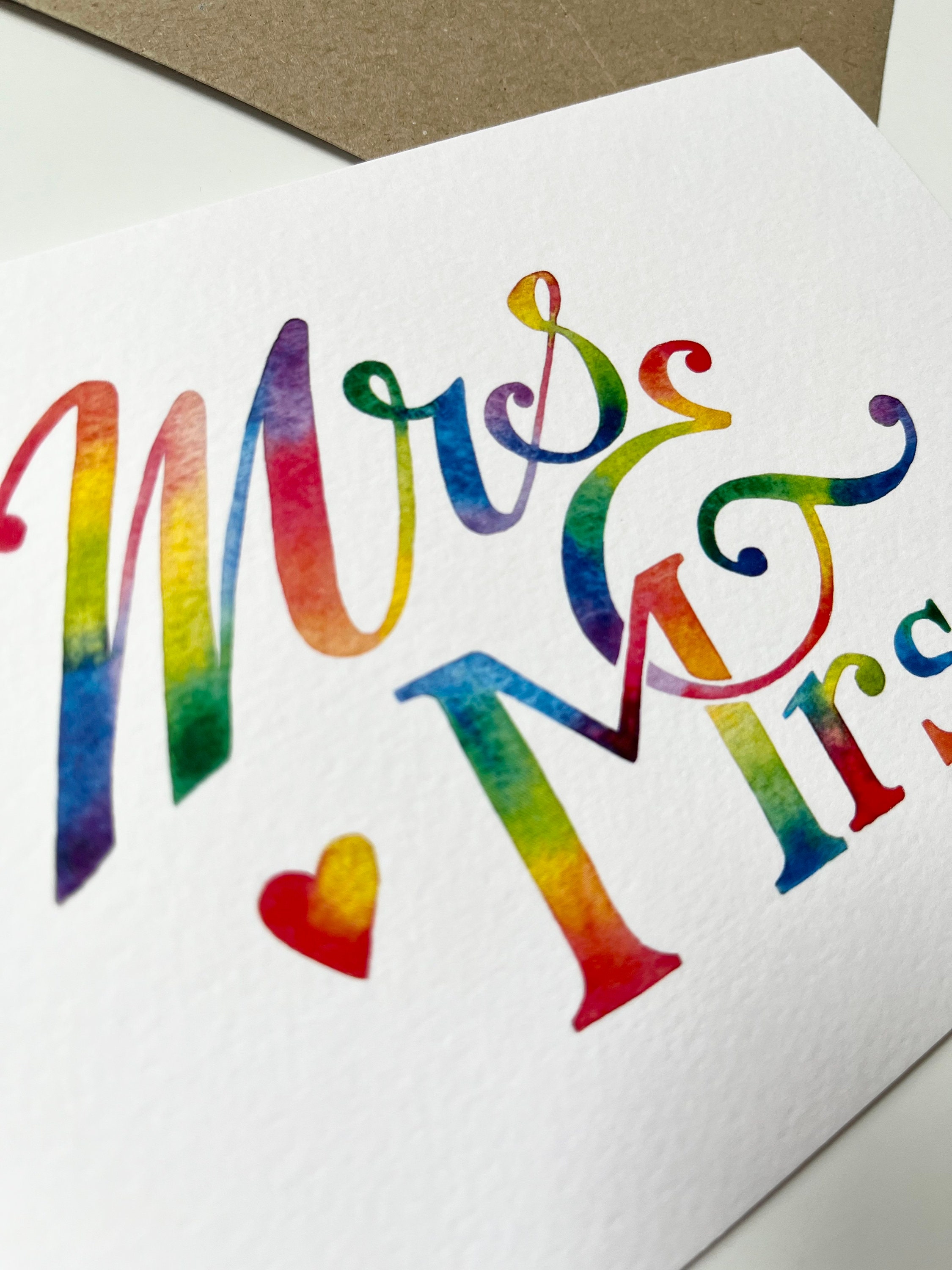 Mrs And Mrs Wedding Card Lgbtq Wedding Card Gay Marriage Etsy