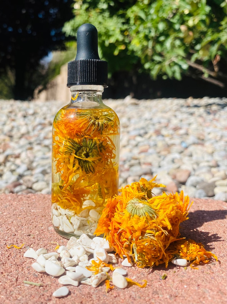 Herbal/crystal Infused Organic Body Oils 6 Week Infused - Etsy