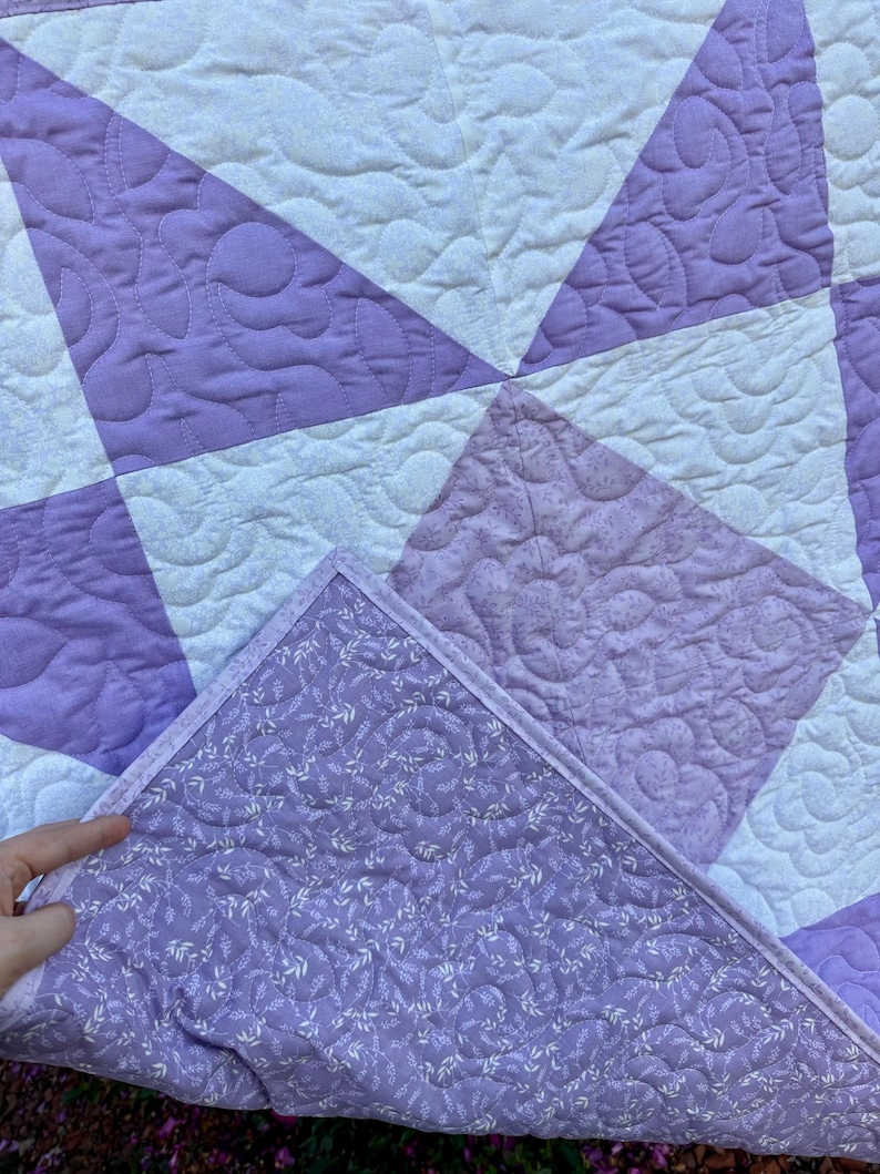 Lavender Sawtooth Star Baby Quilt - Etsy
