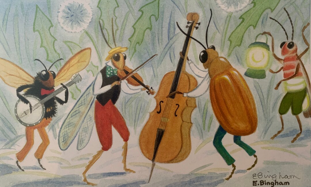 Signed Print, "bug Band", by Edith Bingham - Etsy